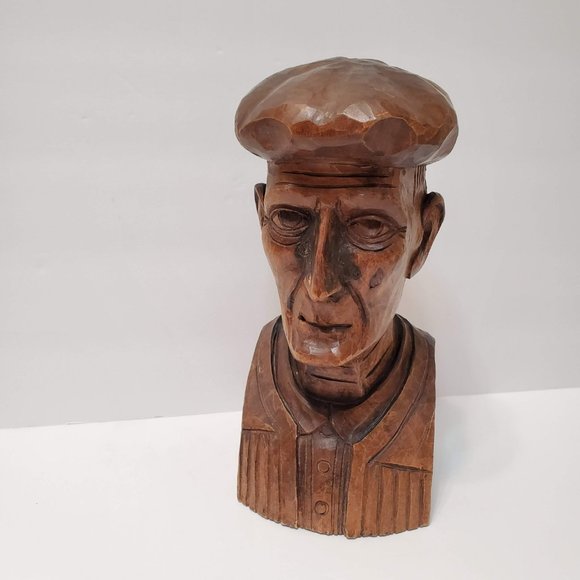Jose Alberdi | Art | Hand Carved Wood Busts J Alberdi Midcentury ...